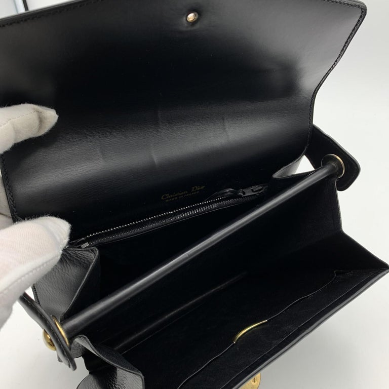 Christian Dior Vintage Black Leather Box Handbag with CD closure For ...