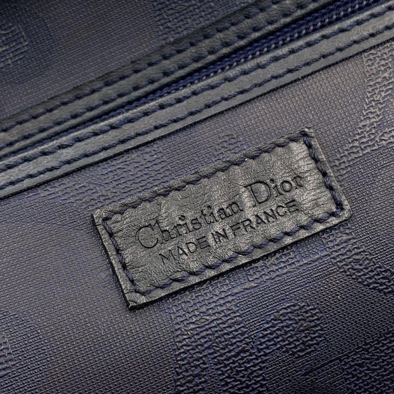 Christian Dior Vintage Blue Monogram Duffle Duffel Weekender Bag at 1stDibs