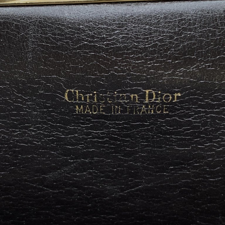 Christian Dior Vintage Brown Logo Tapestry Canvas Clutch Purse For Sale ...