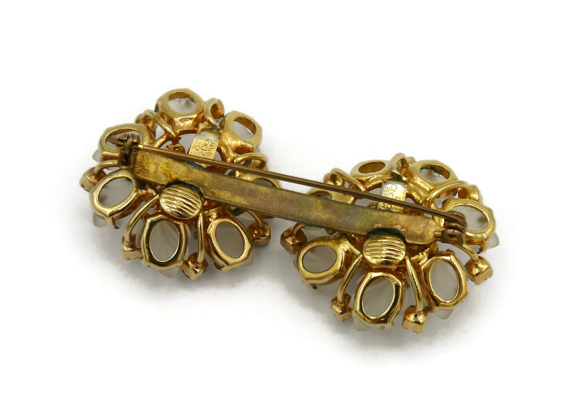 CHRISTIAN DIOR Vintage Floral Brooch For Sale at 1stDibs