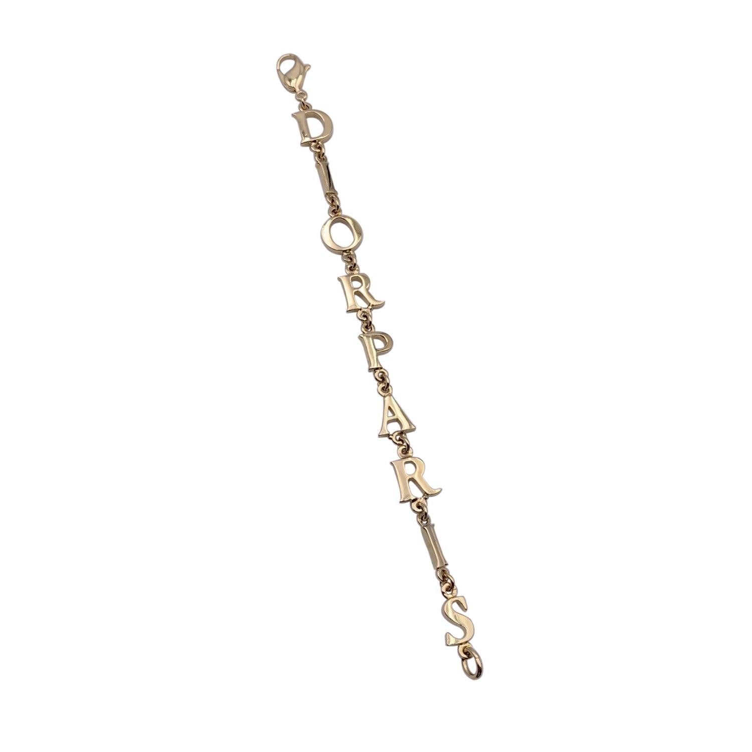 Christian Dior Vintage Gold Dior Paris Spell Out Letter Bracelet For ...