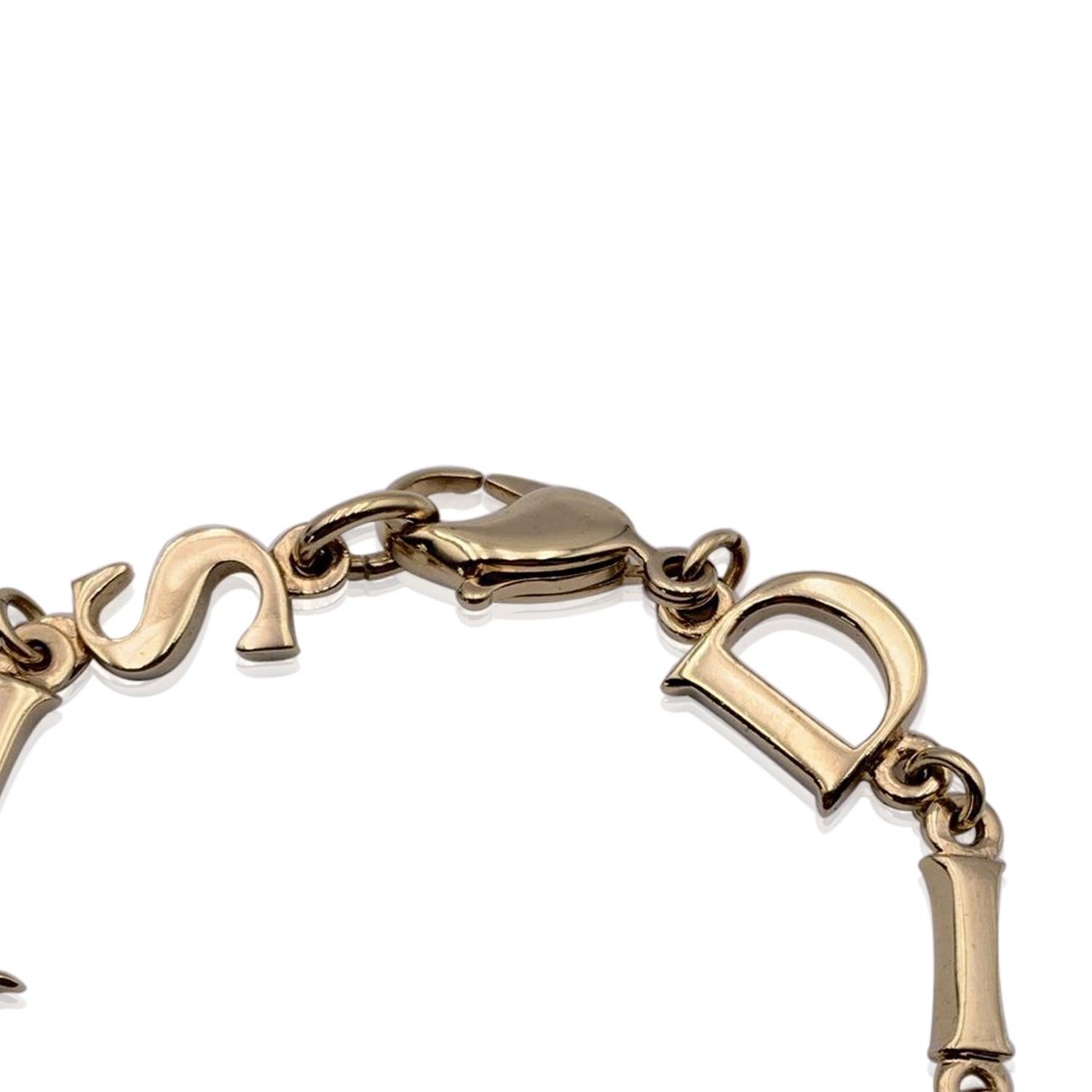 Christian Dior Vintage Gold Metal Letters Dior Paris Bracelet For Sale ...