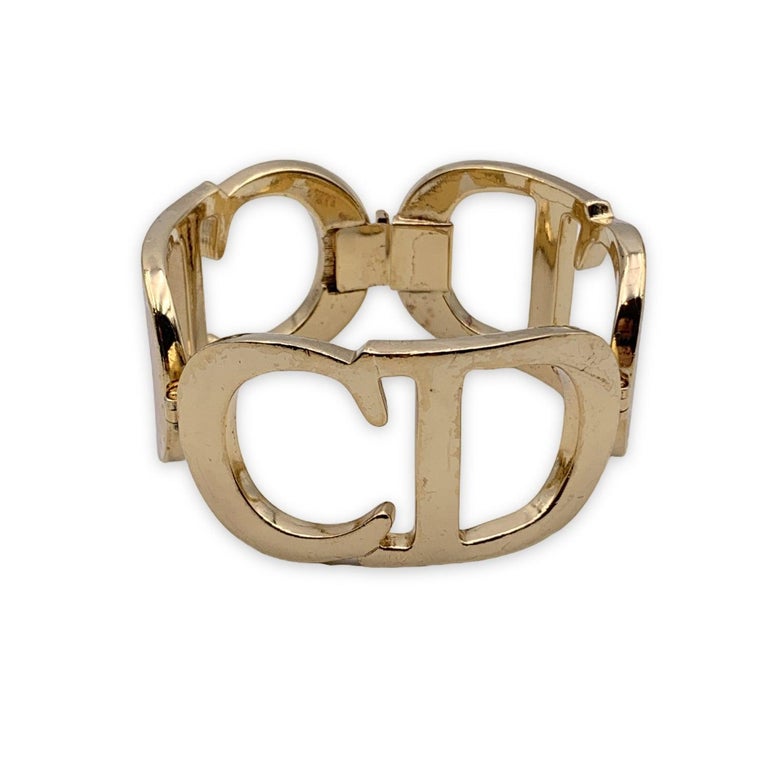 Christian Dior Vintage Gold Plated CD Logo Infinity Bracelet For Sale ...