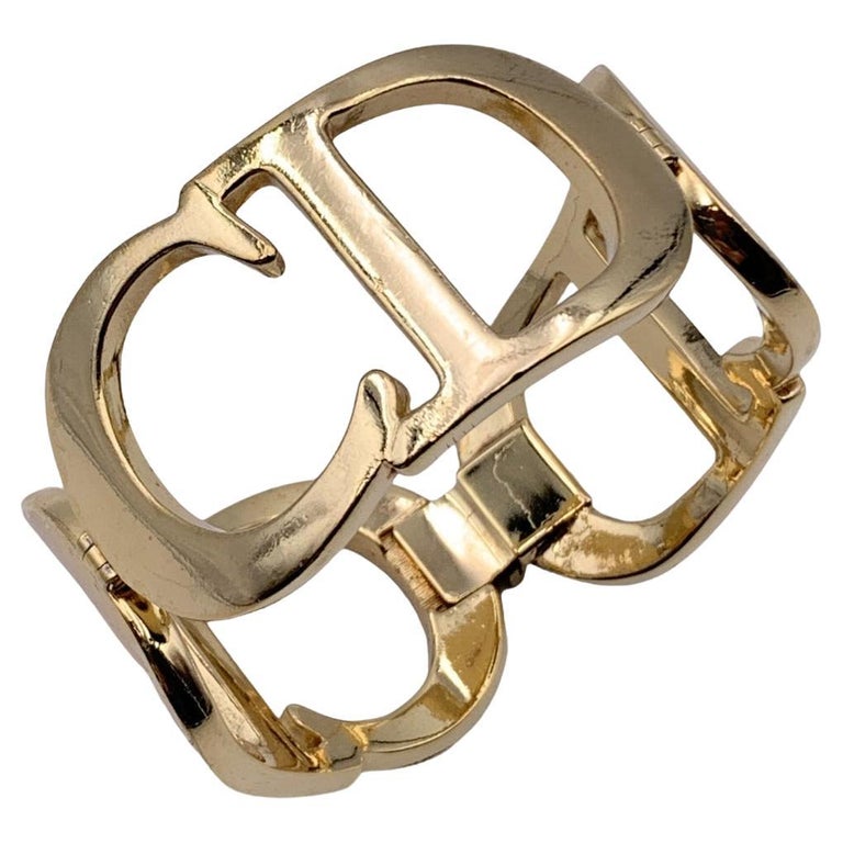 Christian Dior Vintage Gold Plated CD Logo Infinity Bracelet For Sale ...