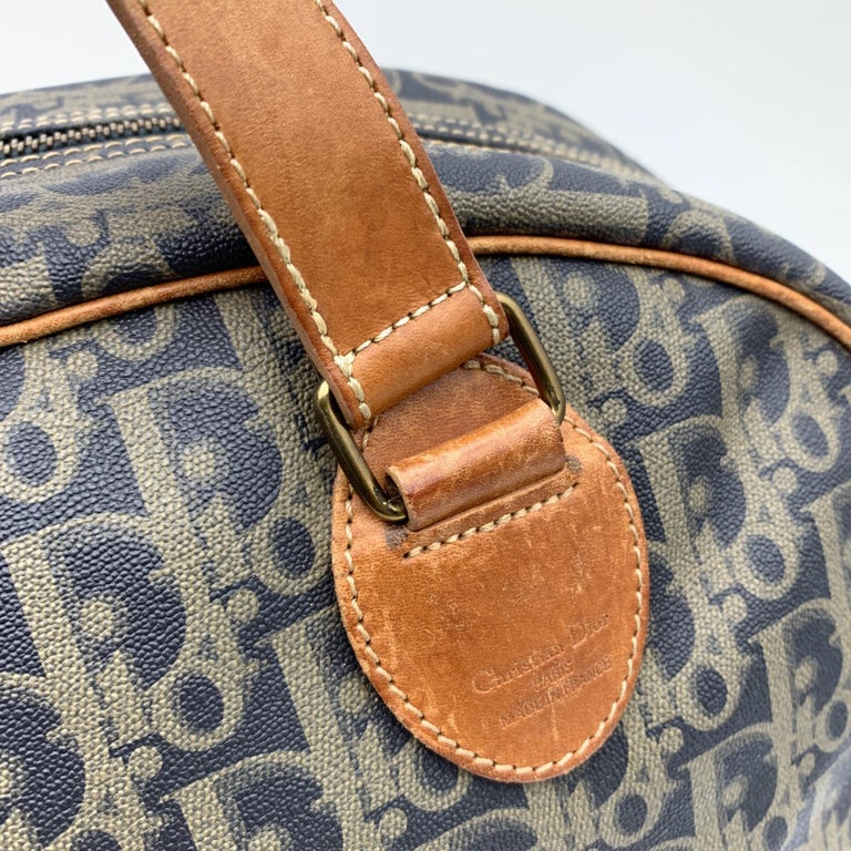Christian Dior Vintage Grey Trotter Canvas Handbag Duffle Bag For Sale ...