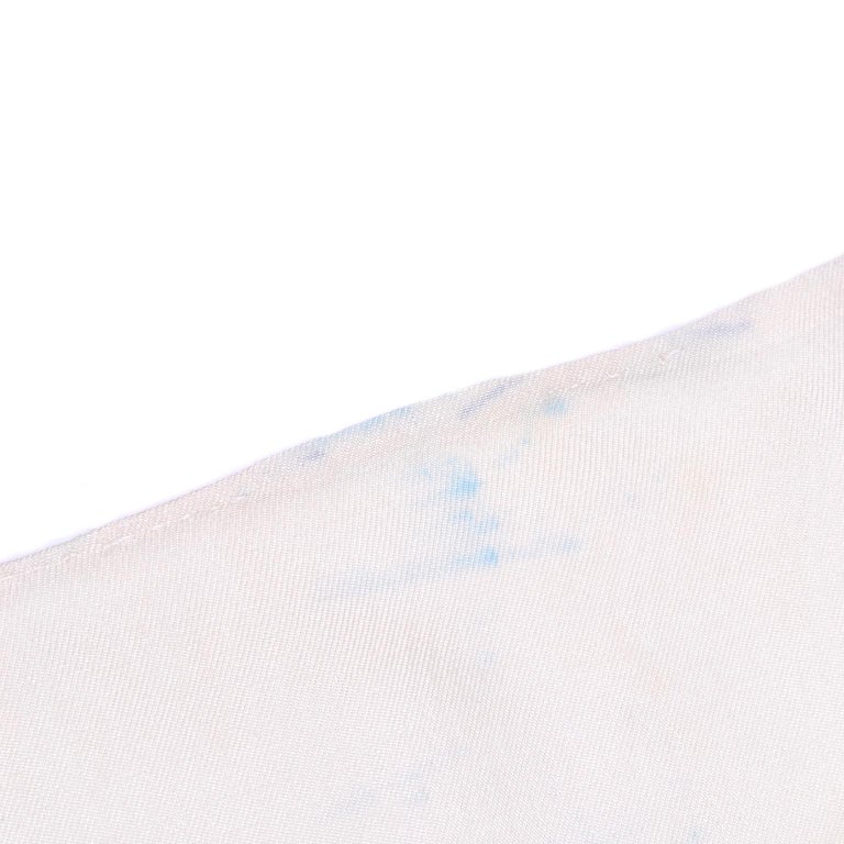 Christian Dior Vintage Indigo Blue and White Patchwork Pattern Silk ...