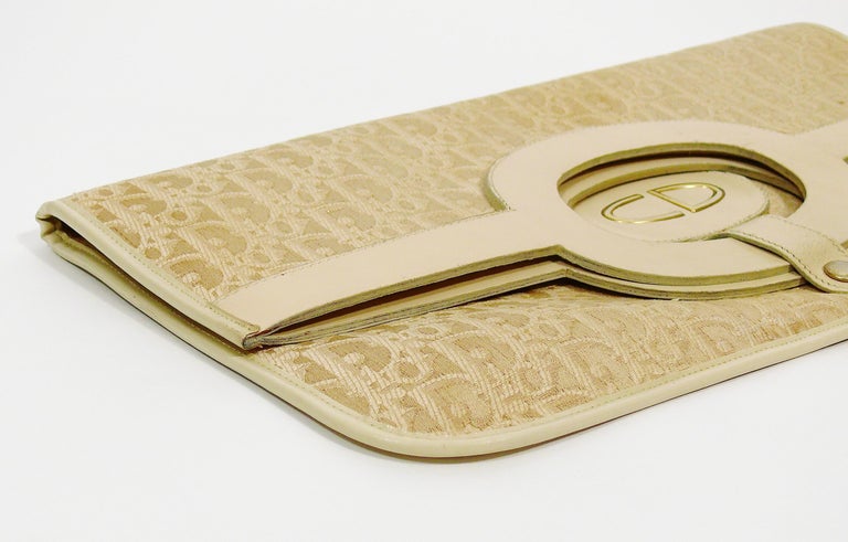 Christian Dior Vintage Ivory Monogram Iconic Convertible Canvas Bag at ...