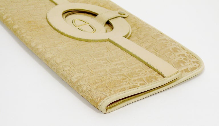 Christian Dior Vintage Ivory Monogram Iconic Convertible Canvas Bag at ...