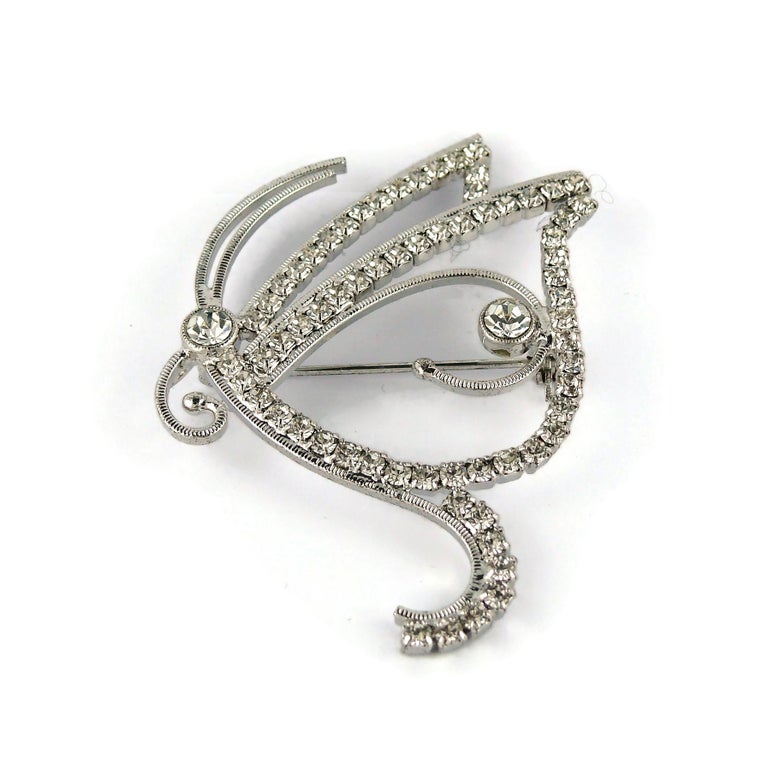 Christian Dior Vintage Jewelled Butterfly Brooch For Sale at 1stDibs