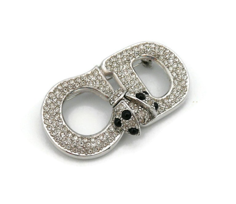 CHRISTIAN DIOR Vintage Jewelled CD Ladybug Brooch For Sale at 1stDibs