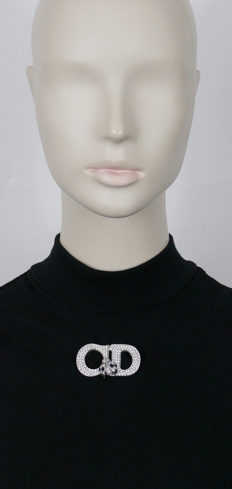 CHRISTIAN DIOR Vintage Jewelled CD Ladybug Brooch For Sale at 1stDibs