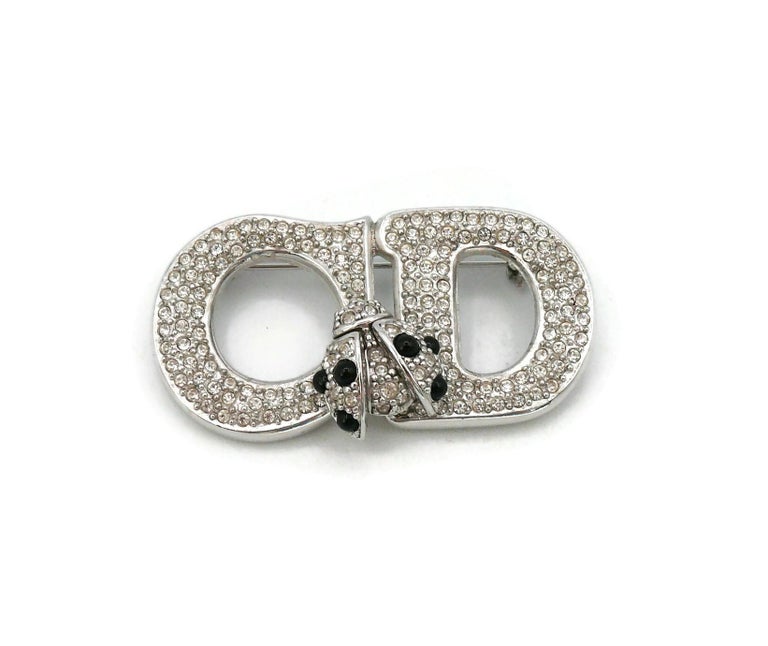 CHRISTIAN DIOR Vintage Jewelled CD Ladybug Brooch For Sale at 1stDibs