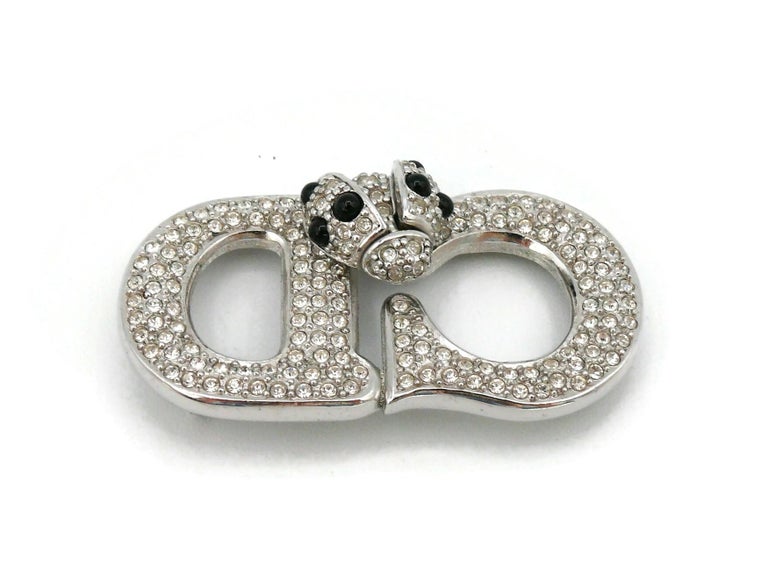 CHRISTIAN DIOR Vintage Jewelled CD Ladybug Brooch For Sale at 1stDibs