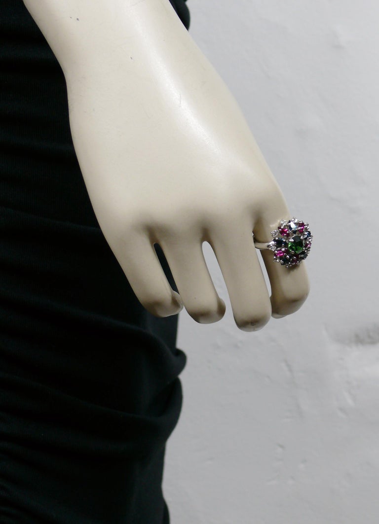CHRISTIAN DIOR Vintage Jewelled Ring For Sale at 1stDibs