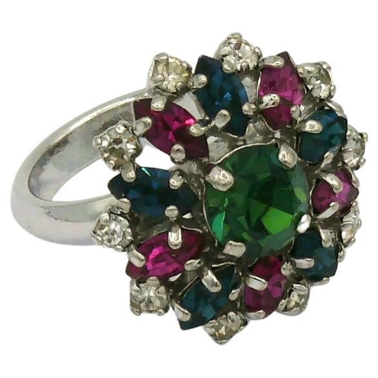 CHRISTIAN DIOR Vintage Jewelled Ring For Sale at 1stDibs