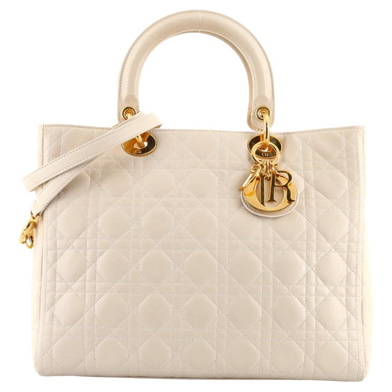 Christian Dior Vintage Lady Dior Bag Cannage Quilt Lambskin Large at ...