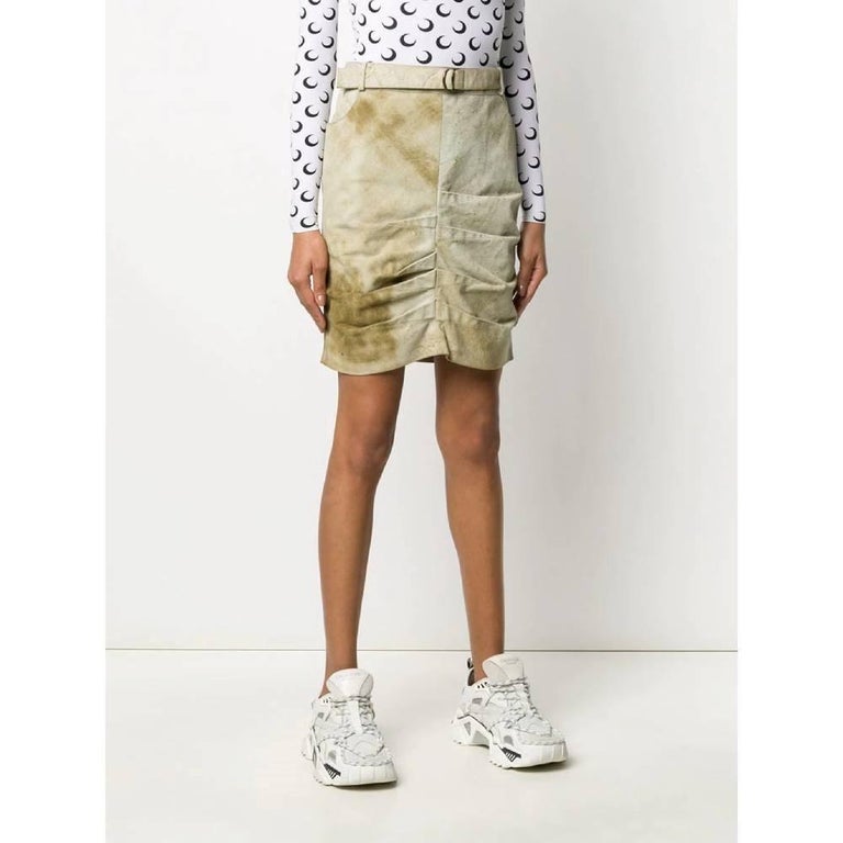 Christian Dior Vintage light green moirè suede mini 2000s skirt For ...