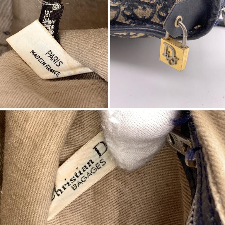 Christian Dior Vintage Monogram Blue Travel Unisex Weekender Bag For ...