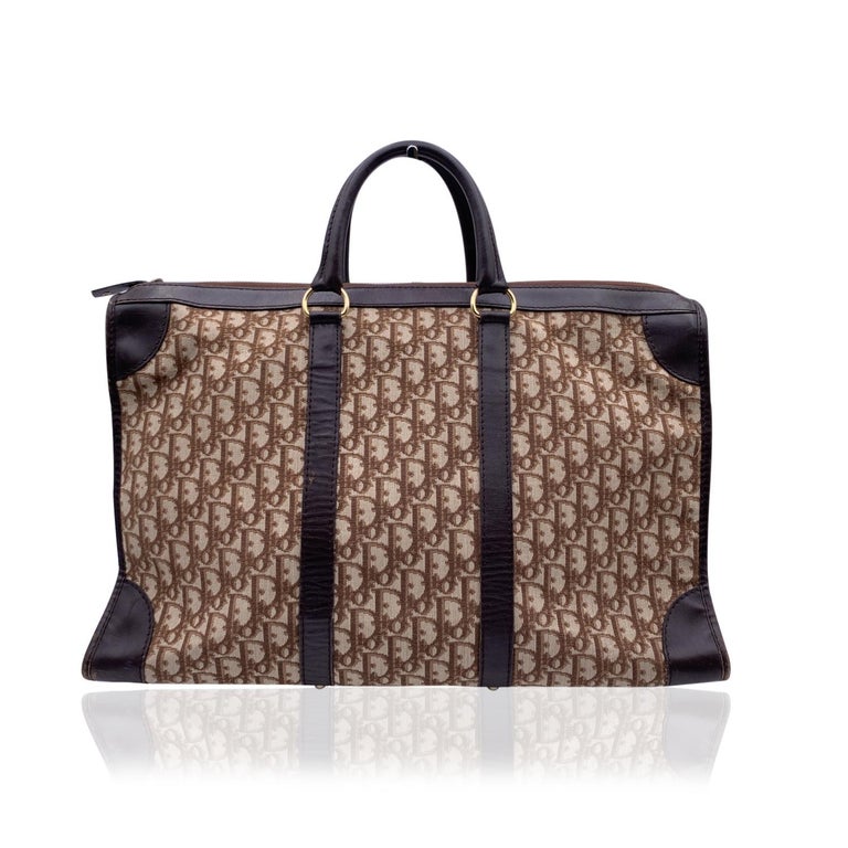 Christian Dior Vintage Monogram Brown Travel Unisex Weekender Bag at ...
