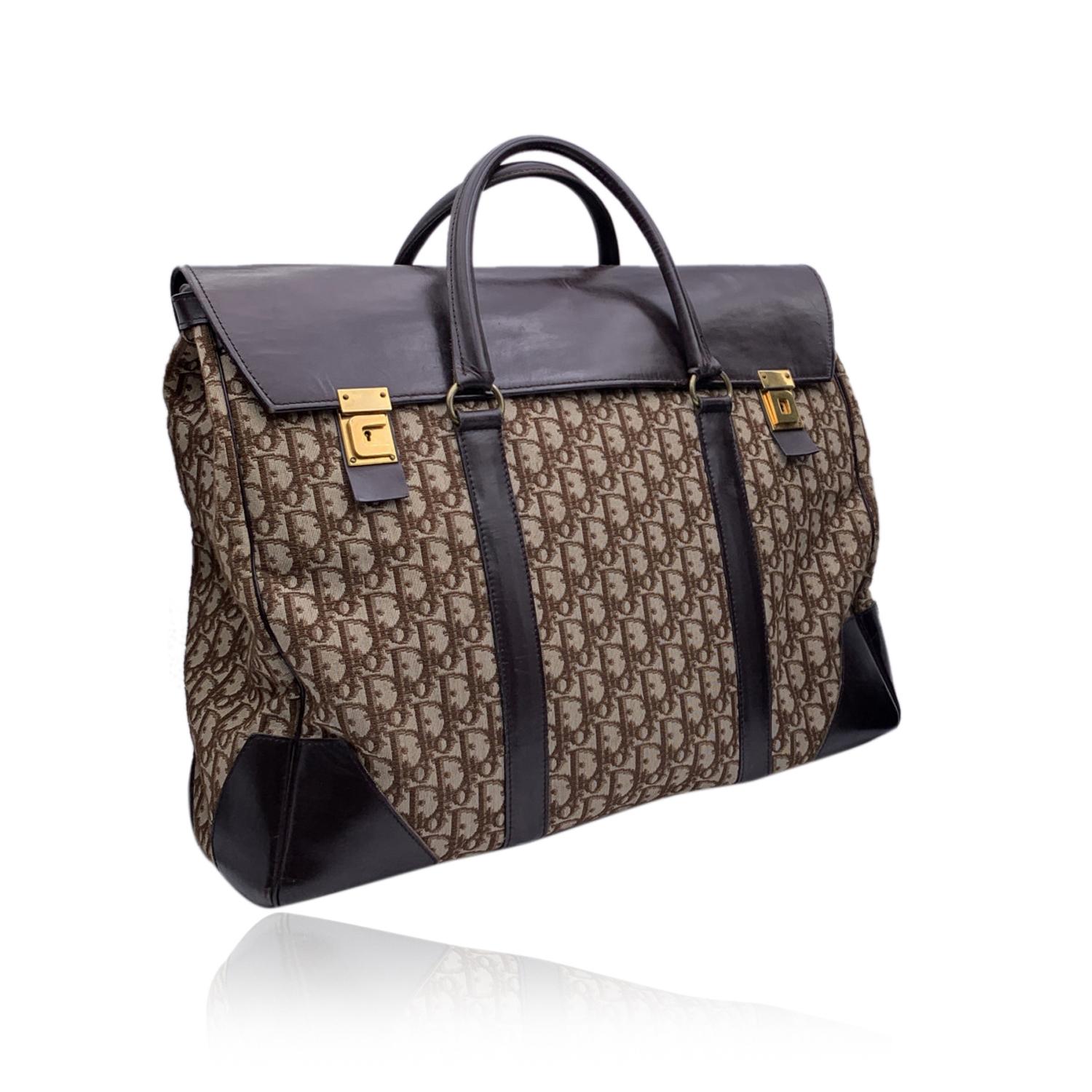 Christian Dior Vintage Monogram Brown Travel Unisex Weekender Bag For ...