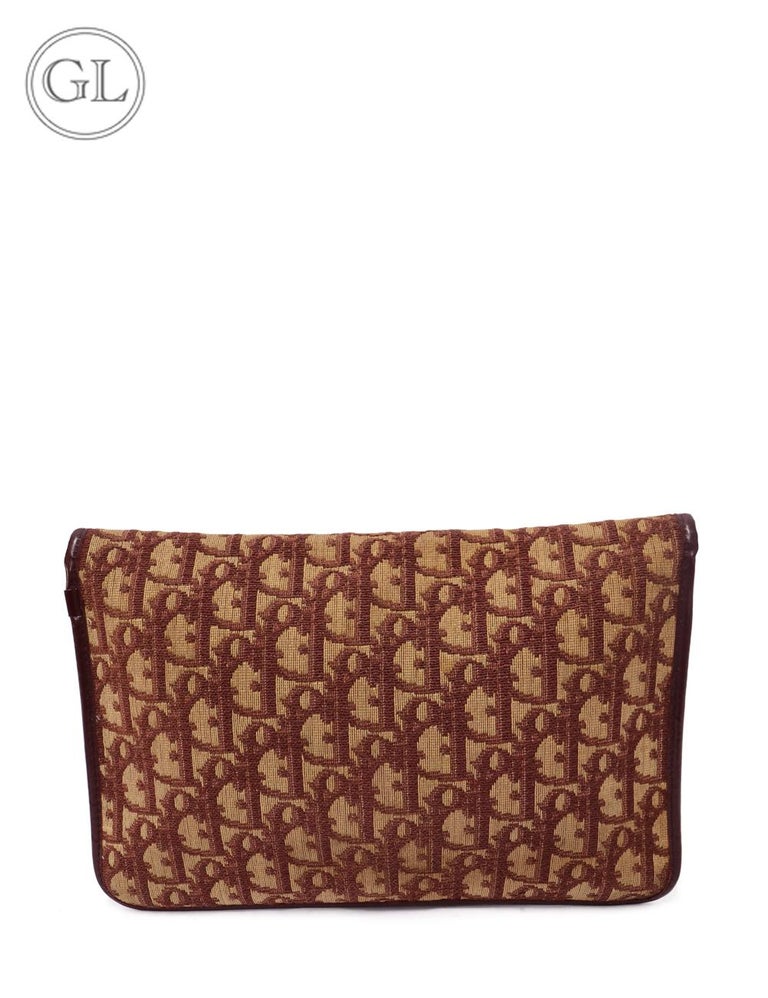 Christian Dior vintage monogram envelope clutch For Sale at 1stDibs