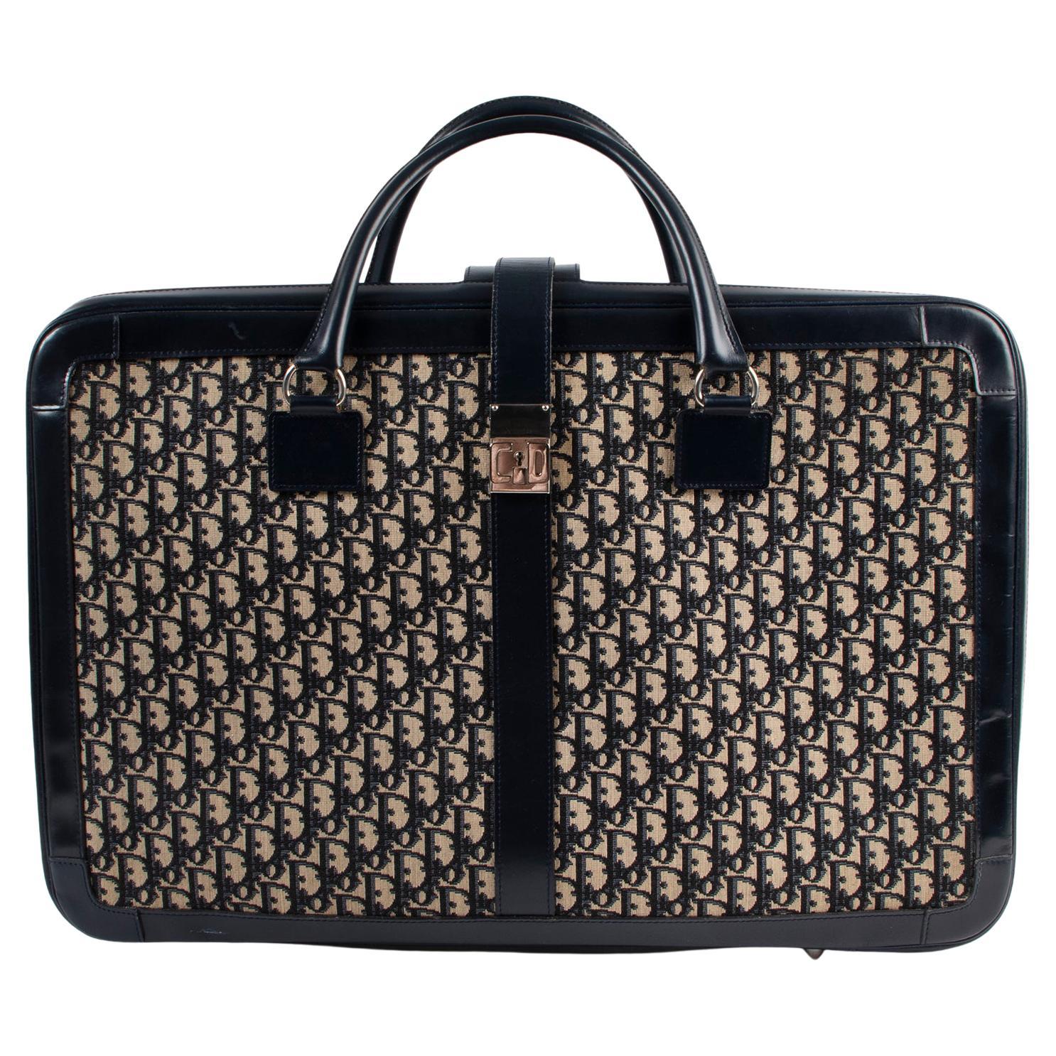 Christian Dior Vintage Oblique Monogram Medium Suitcase at 1stDibs
