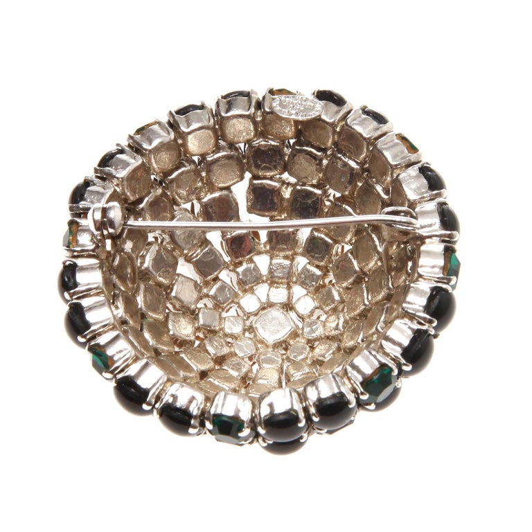 Christian Dior Vintage Ombre Rhinestone Cabochon Domed Brooch For Sale ...