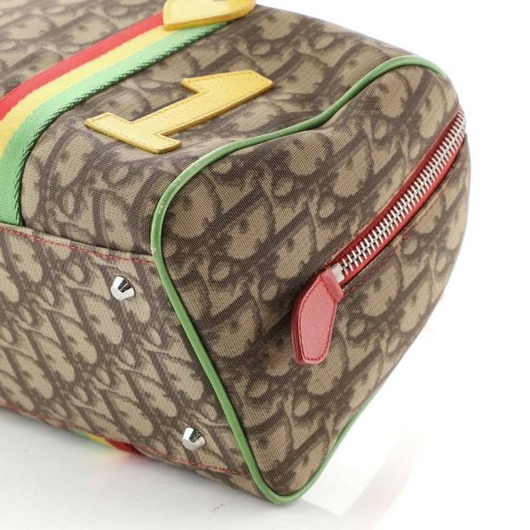 Christian Dior Vintage Rasta Boston Bag Diorissimo Canvas Medium at 1stDibs