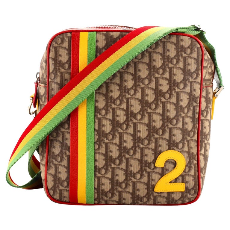 Christian Dior Vintage Rasta Crossbody Bag Diorissimo Coated Canvas ...