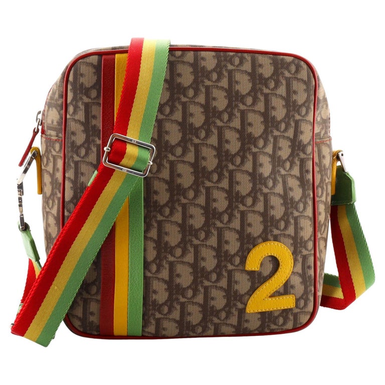 Christian Dior Vintage Rasta Crossbody Diorissimo Coated Canvas at 1stDibs