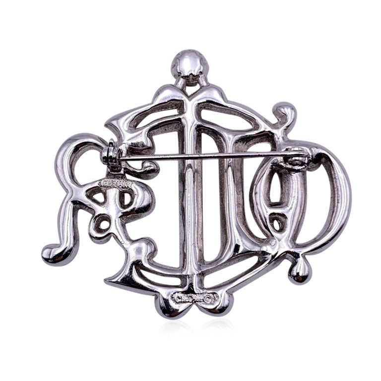 Christian Dior Vintage Silver Metal Crystals Rhinestones Brooch Pin For ...