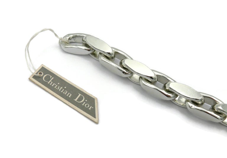 CHRISTIAN DIOR Vintage Silver Tone Chain Necklace, 1973 For Sale at 1stDibs