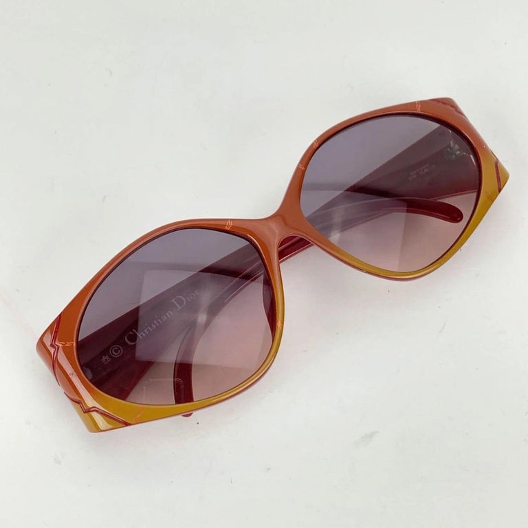 Christian Dior Vintage Sunglasses 2348 10 Brown Red 60-15 130 mm For Sale at 1stDibs