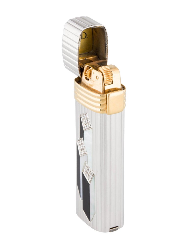 Christian Dior Vintage White Yellow Gold Diamond Men's Cigarette Cigar ...