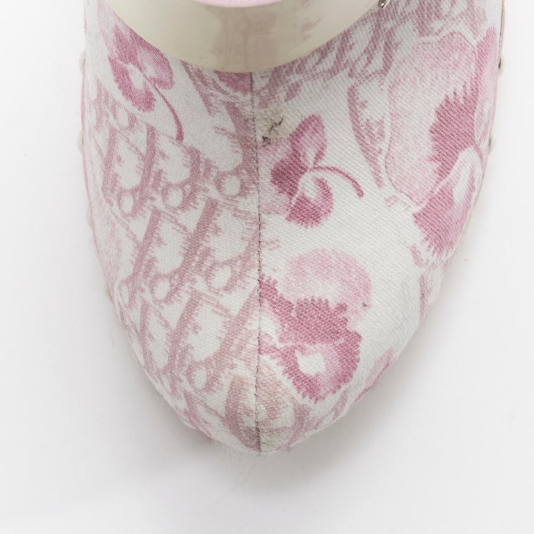 CHRISTIAN DIOR Vintage Y2K pink Trotteur Blossom monogram wooden clog ...