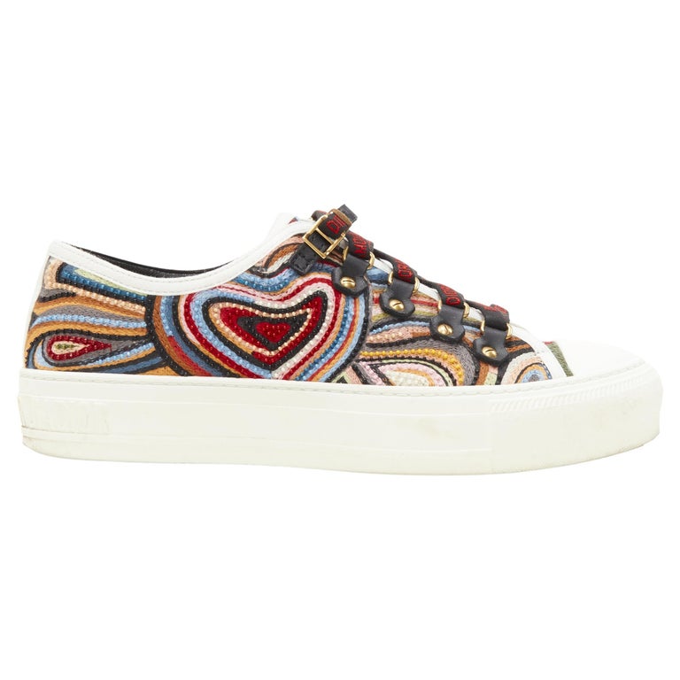 CHRISTIAN DIOR Walk'N'Dior ethnic heart bead embroidery logo lace ...