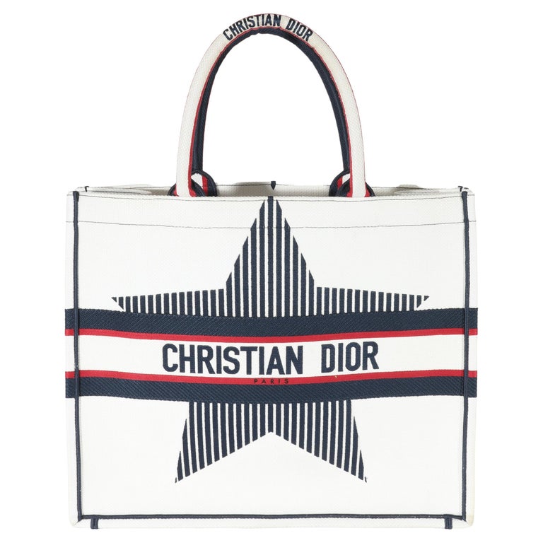 Christian Dior White Canvas Dioralps Large Book Tote For Sale at 1stDibs