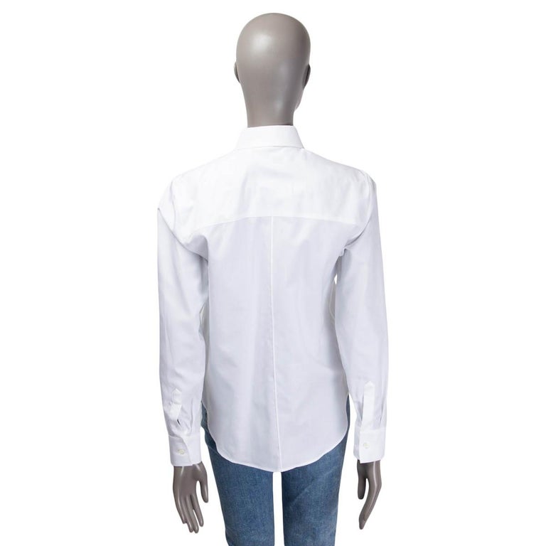 CHRISTIAN DIOR white cotton PLASTRON and BEE Button Up Shirt 38 S at ...