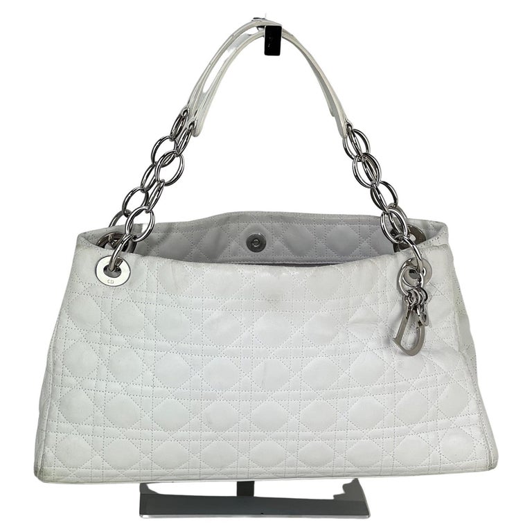 Christian Dior White Lambskin Cannage soft Lady Dior Shopping Tote For ...