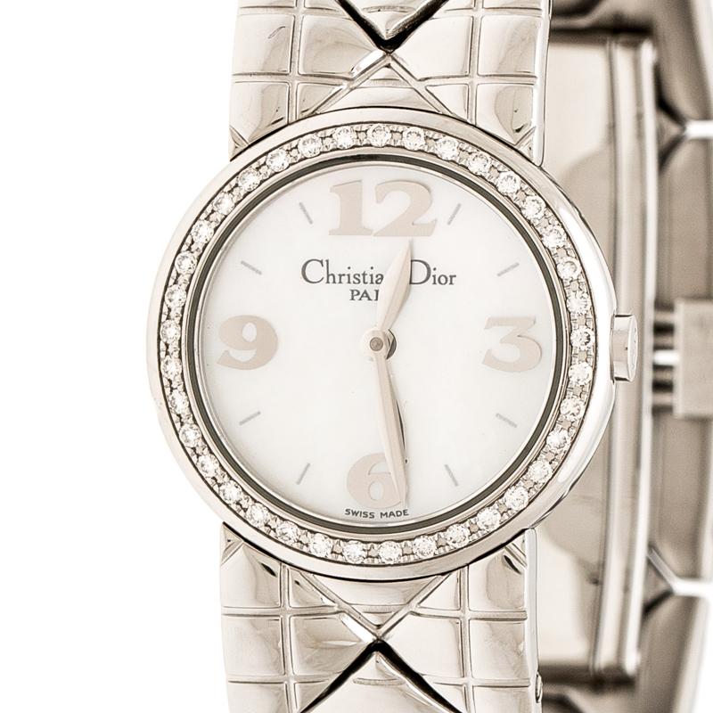 Christian Dior White Mother of Pearl Diamonds D86-101 Women's ...