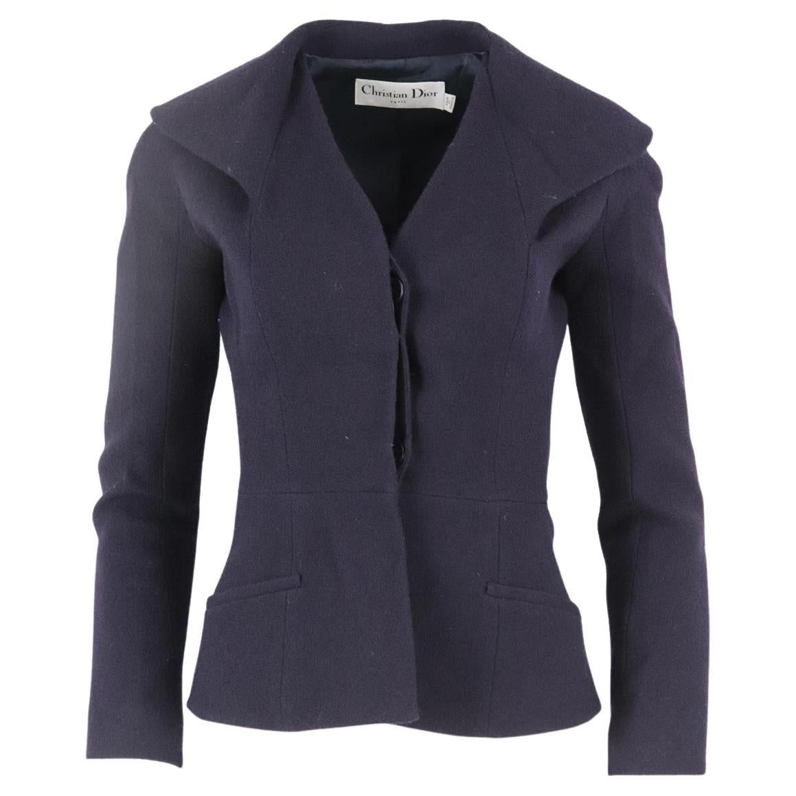Christian Dior Wool Bouclé Jacket Fr 36 Uk 8 For Sale at 1stDibs
