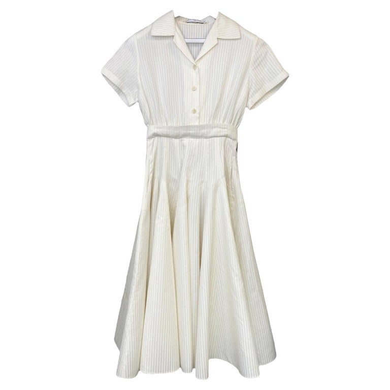 Christian Dior Woven Pleated Mid Length Dress For Sale at 1stDibs