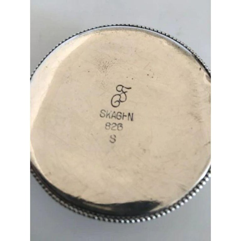 Christian Fjerdingstad Pill Box in 826 Silver Ornamented with an Amber ...