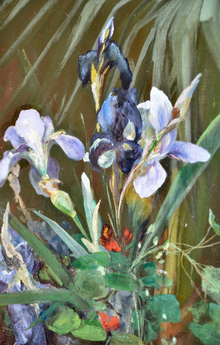 Christian Henri Roullier - Beautiful Woman Arranging Flowers in Atrium ...