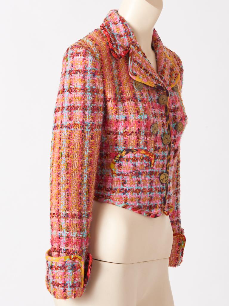 Christian Lacroix Colorful Tweed Cropped Jacket at 1stDibs