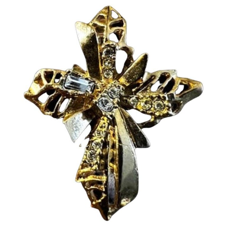 Christian Lacroix cross pins brooch For Sale at 1stDibs