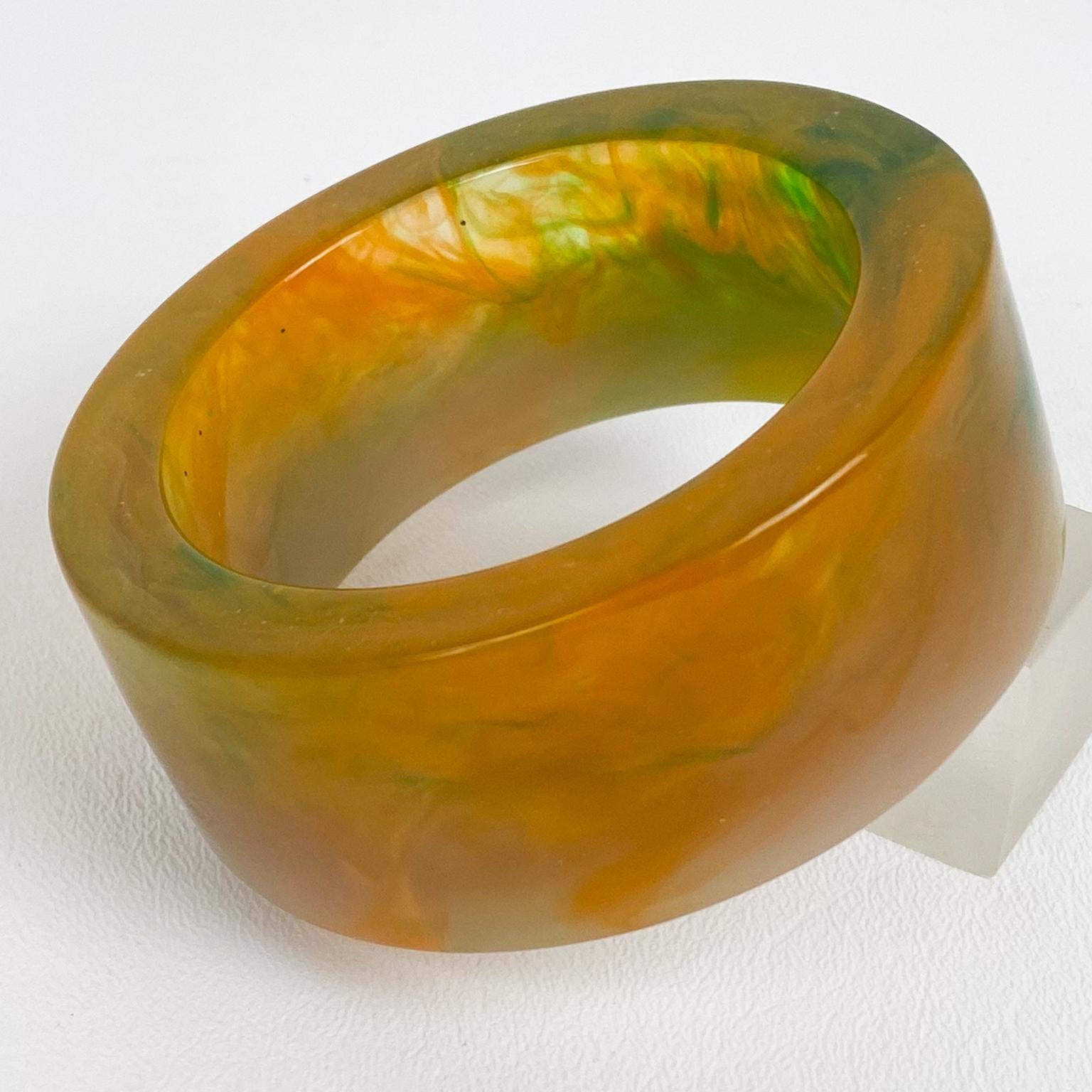 Christian Lacroix Green and Orange Acrylic Bangle Bracelet For Sale at ...