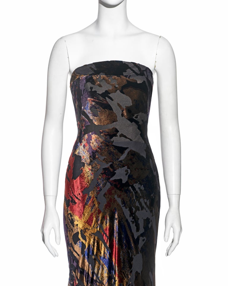Christian Lacroix silk devoré strapless evening dress, fw 2002 For Sale ...