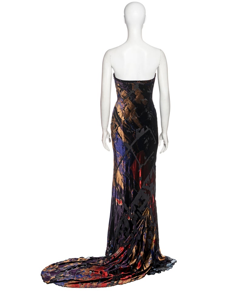 Christian Lacroix silk devoré strapless evening dress, fw 2002 For Sale ...
