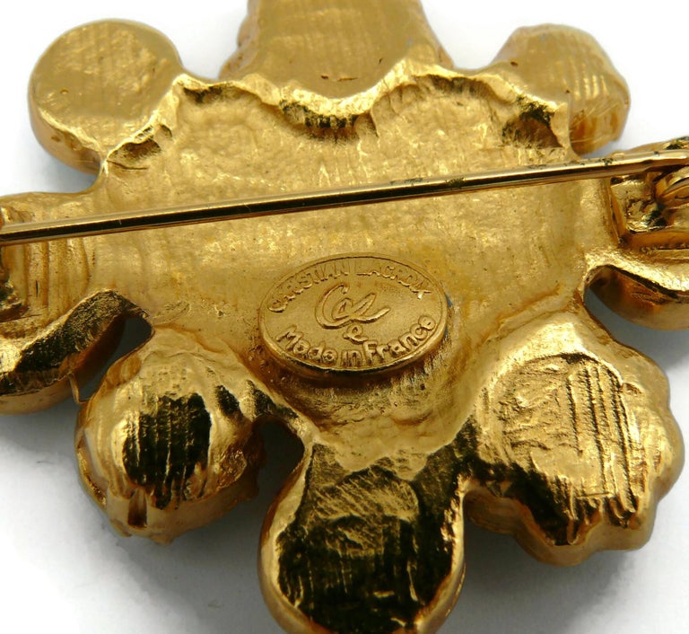 CHRISTIAN LACROIX Vintage Blue Heart Brooch For Sale at 1stDibs